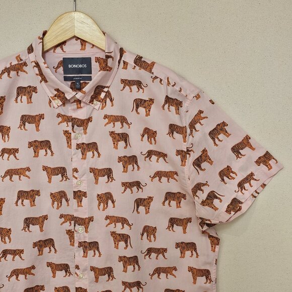Bonobos | Shirts | Bonobos Ss Tiger Print Standard Fit Button Down Xl ...